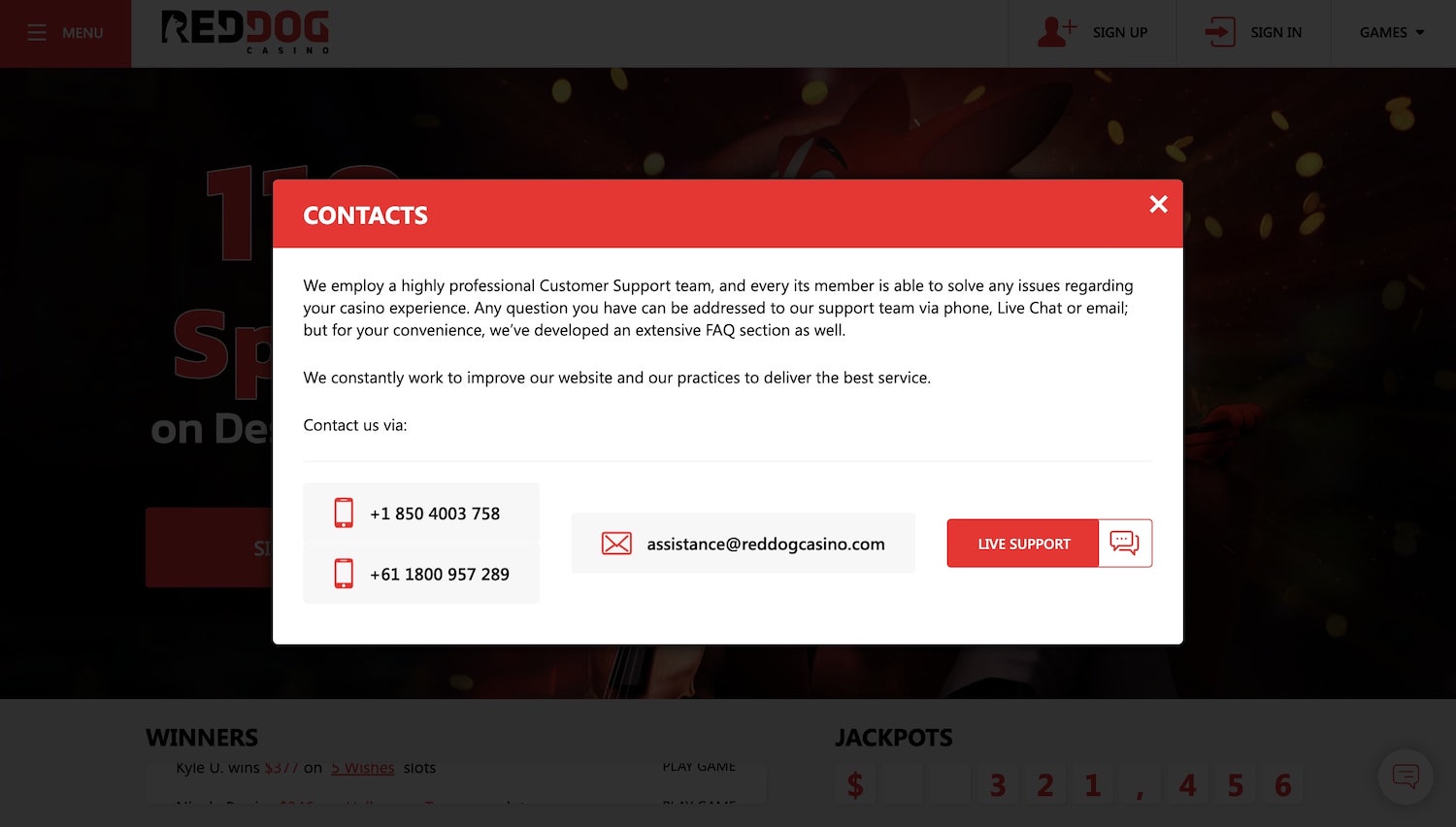 Red Dog Casino AU - online casino games and slots, payment options and ...